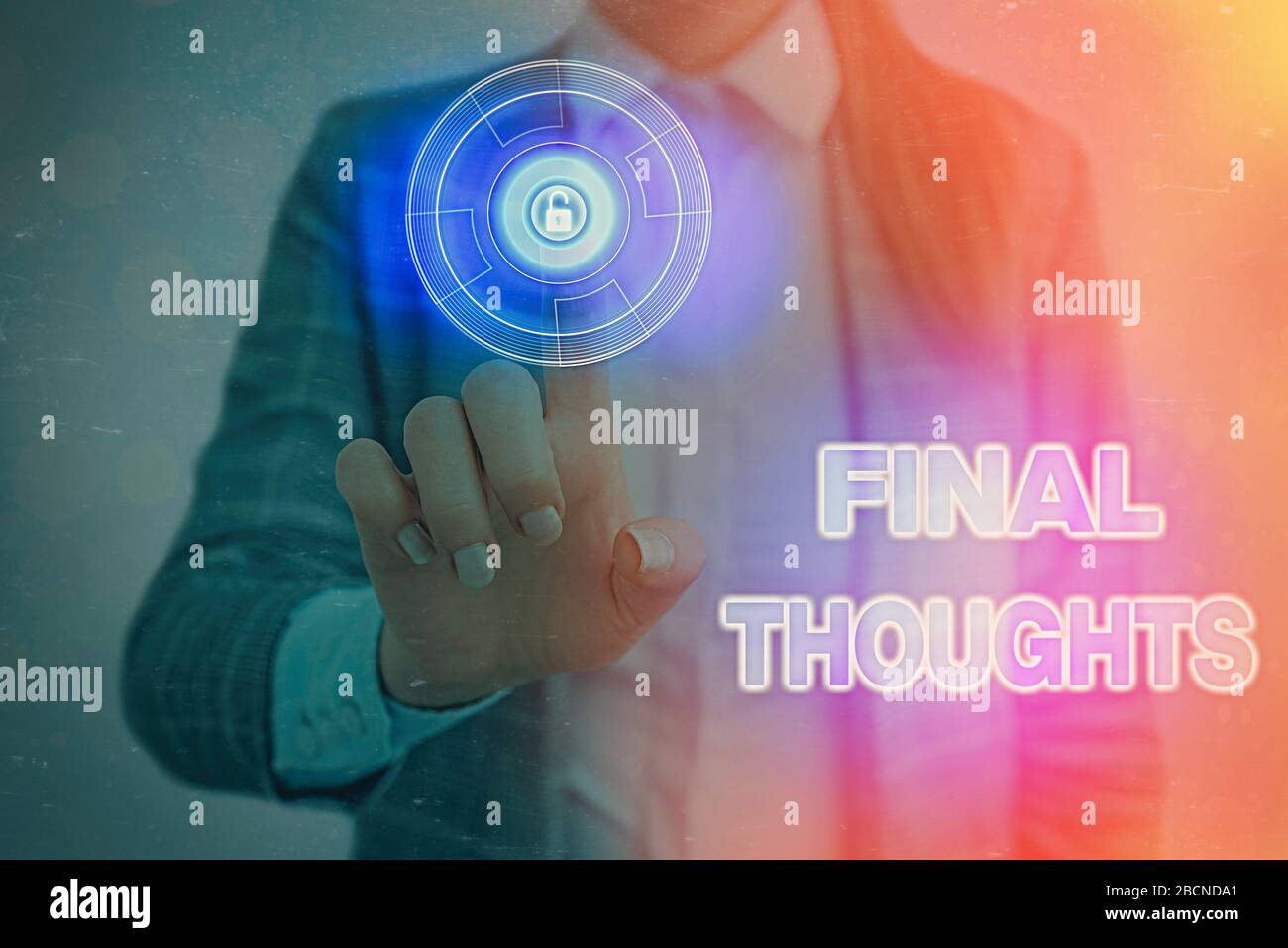 Writing note showing Final Thoughts. Business concept for the ...