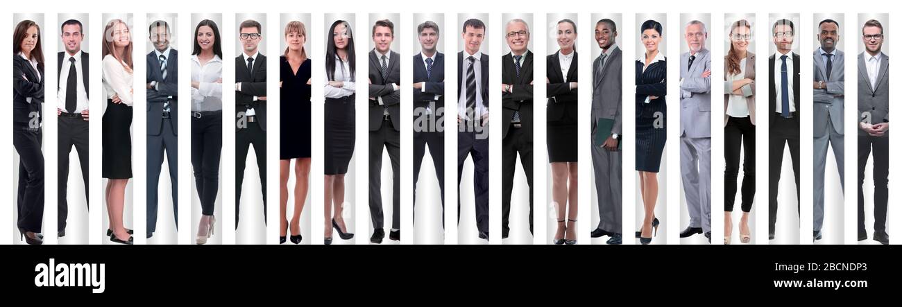 panoramic collage of groups of successful employees Stock Photo - Alamy