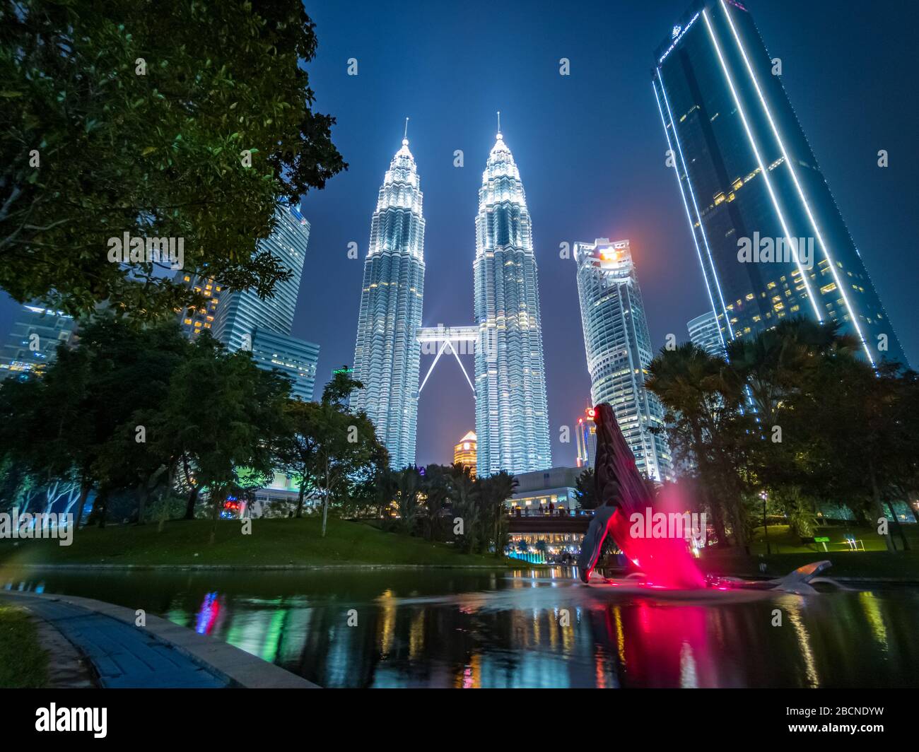Kuala Lumpur City Centre featuring the twin tower of KLCC Stock Photo ...