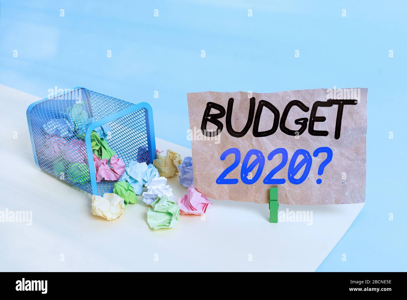 Text sign showing Budget 2020 Question. Business photo text estimate of ...