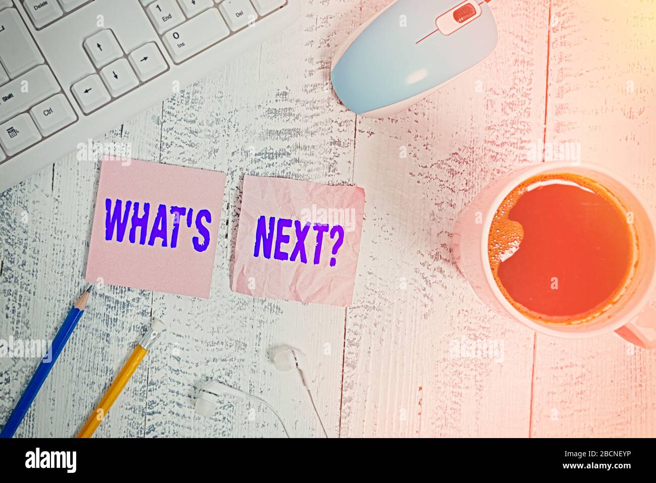 Handwriting text What Next Question. Conceptual photo asking ...