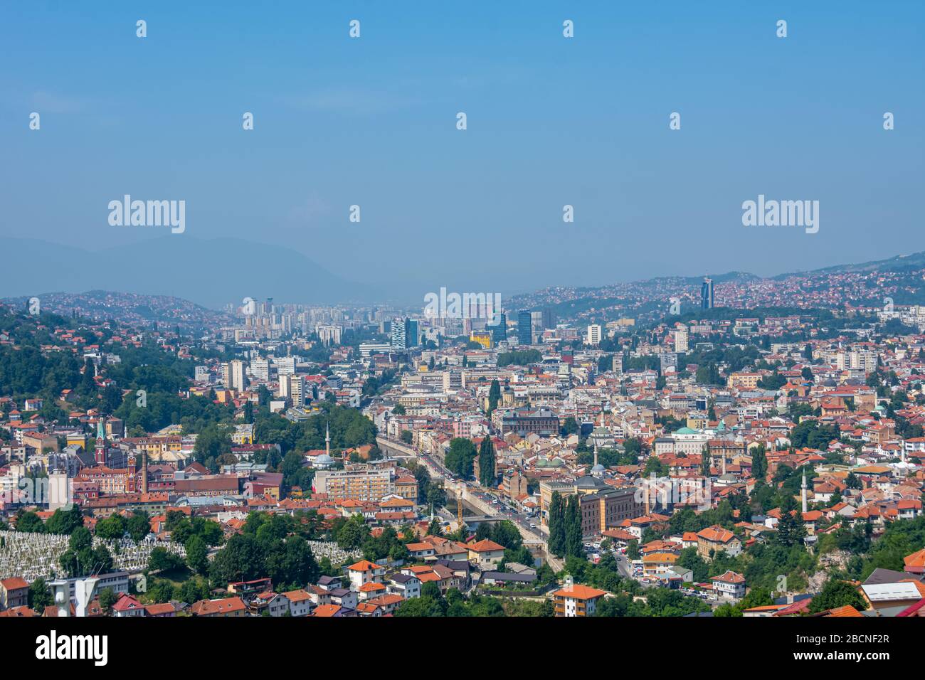 Arial view to the city of Sarajevo Stock Photo - Alamy