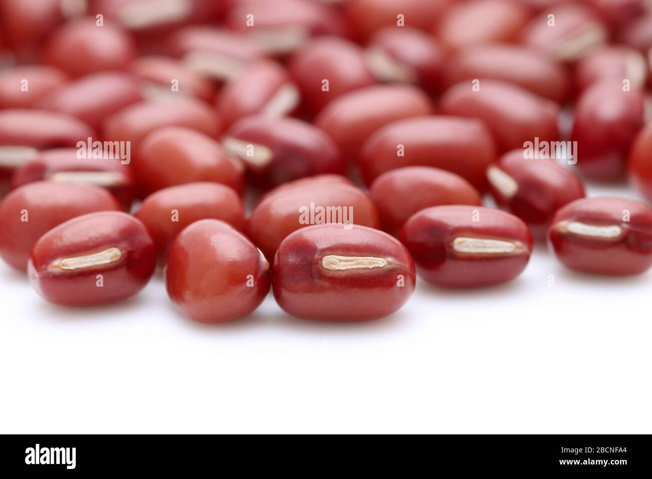 Close up of azuki red beans, Health food, Isolated on white background ...