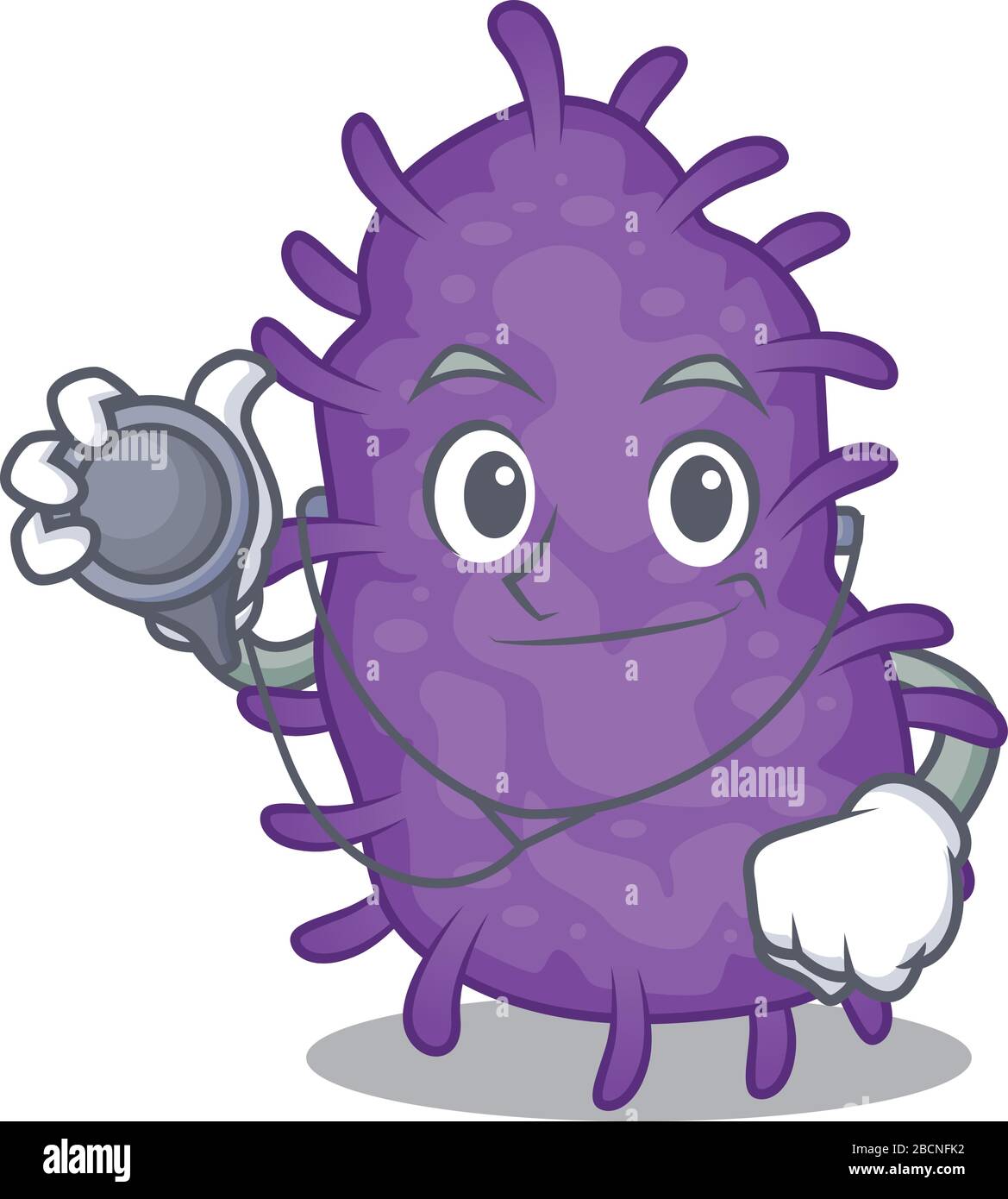 Bacteria bacilli in doctor cartoon character with tools Stock Vector ...