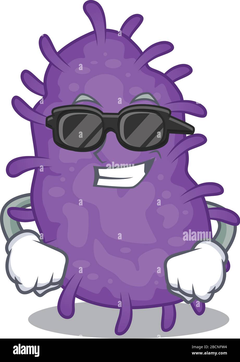 Cool bacteria bacilli cartoon character wearing expensive black glasses ...