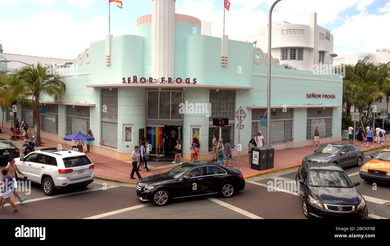 Collins Avenue Streetview in Miami Beach - MIAMI, USA APRIL 10, 2016 ...