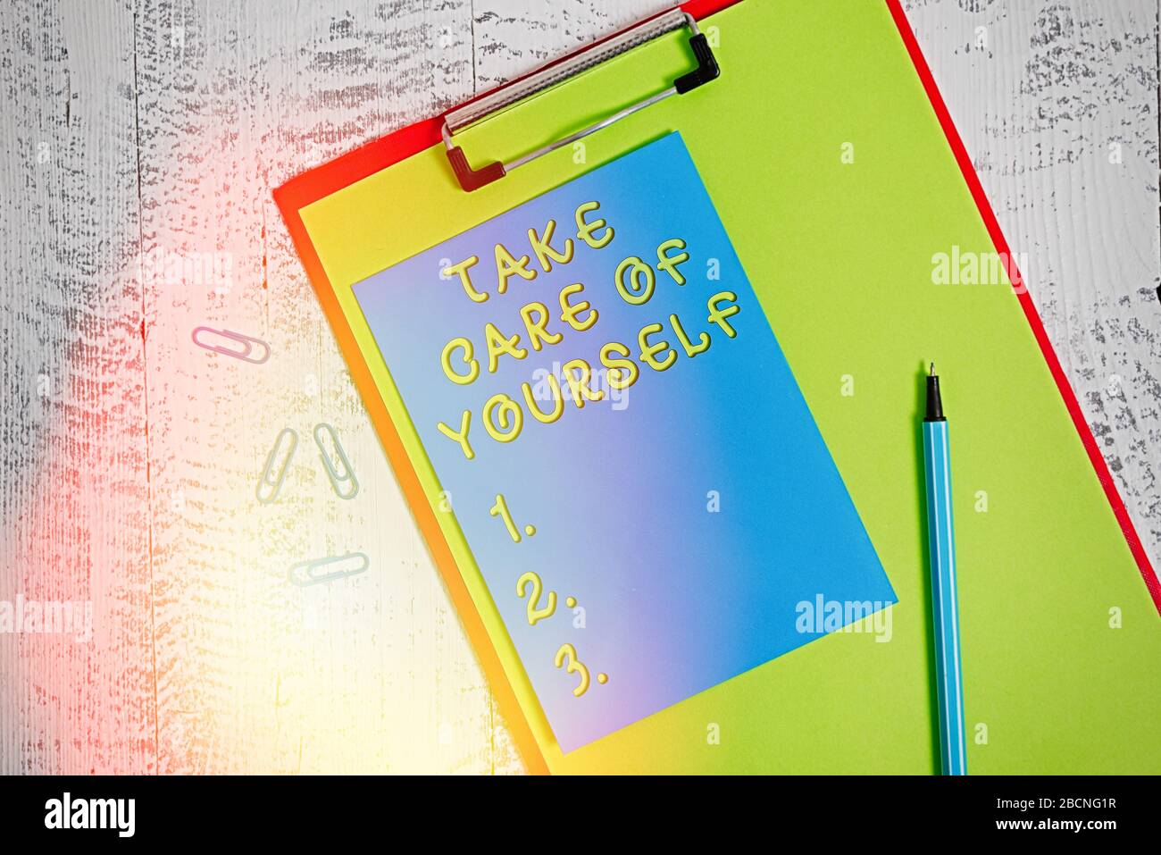 Conceptual hand writing showing Take Care Of Yourself. Concept meaning ...
