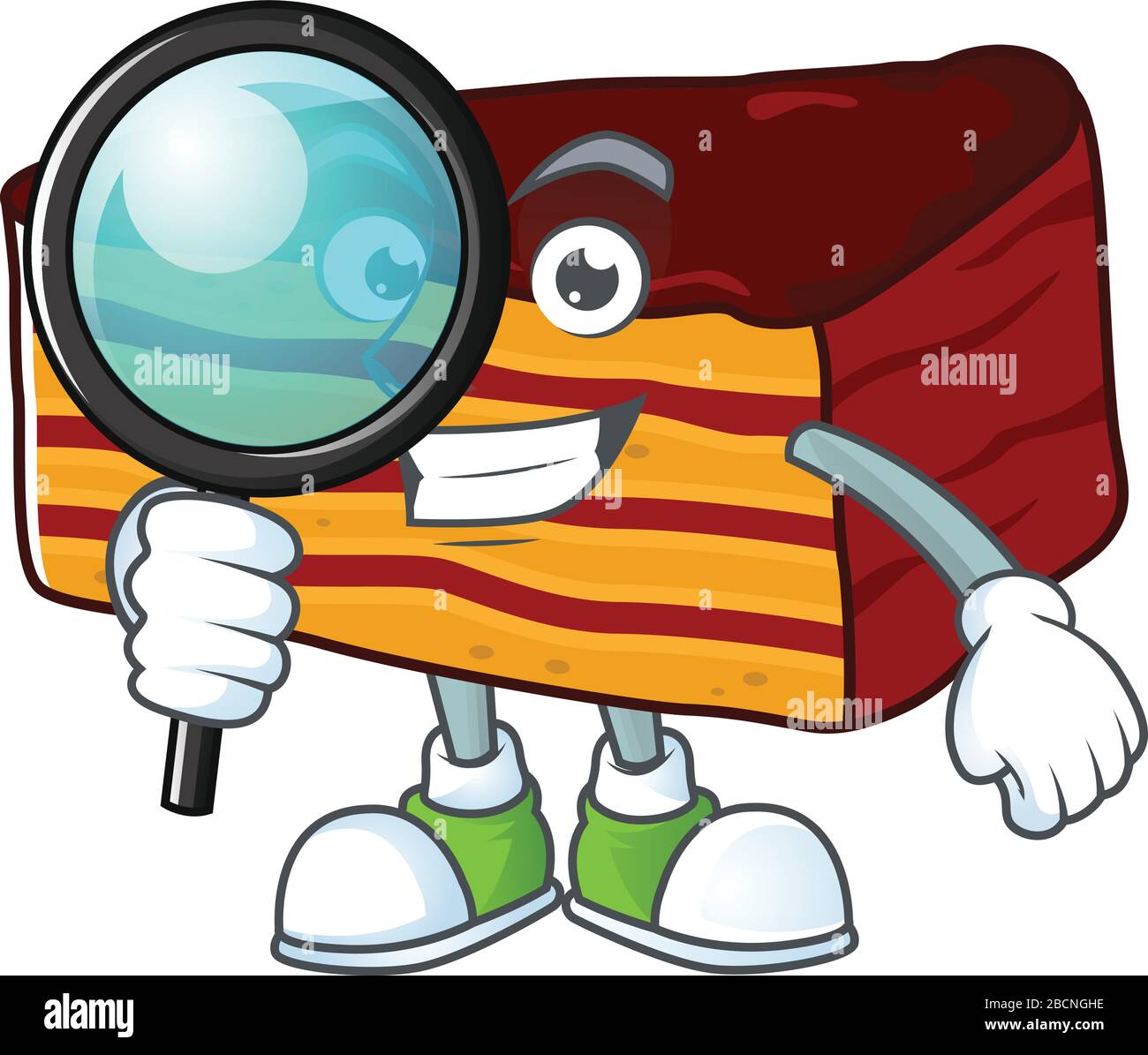 Smart Detective of dobos torte cartoon character design concept Stock ...