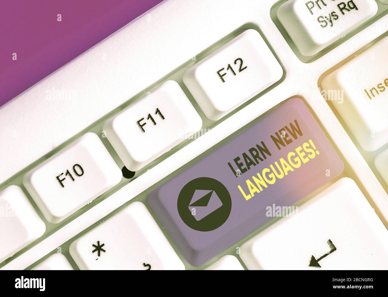 Writing note showing Learn New Languages. Business concept for ...