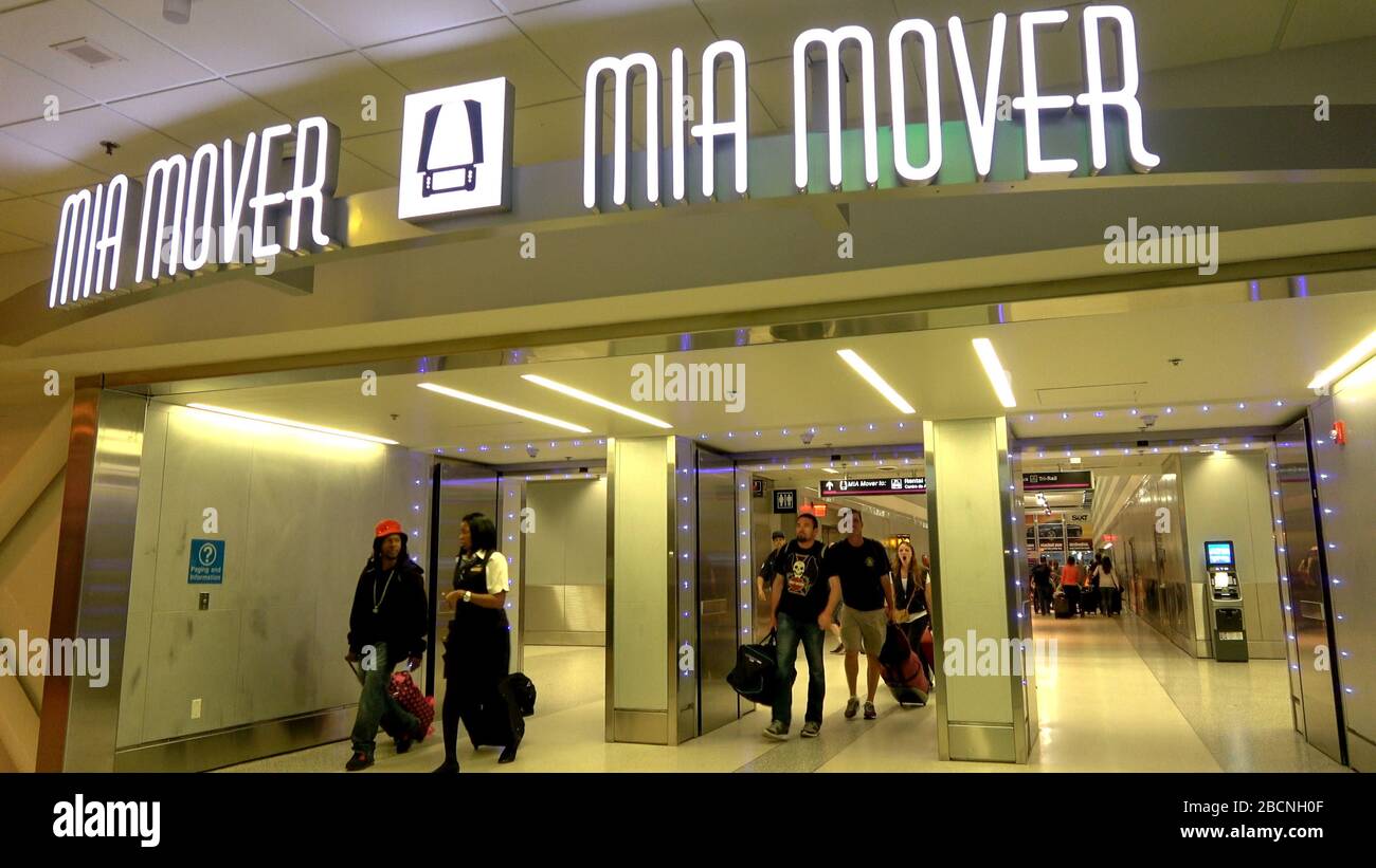 MIA Mover Entrance at Miami Airport - MIAMI, USA APRIL 10, 2016 Stock ...