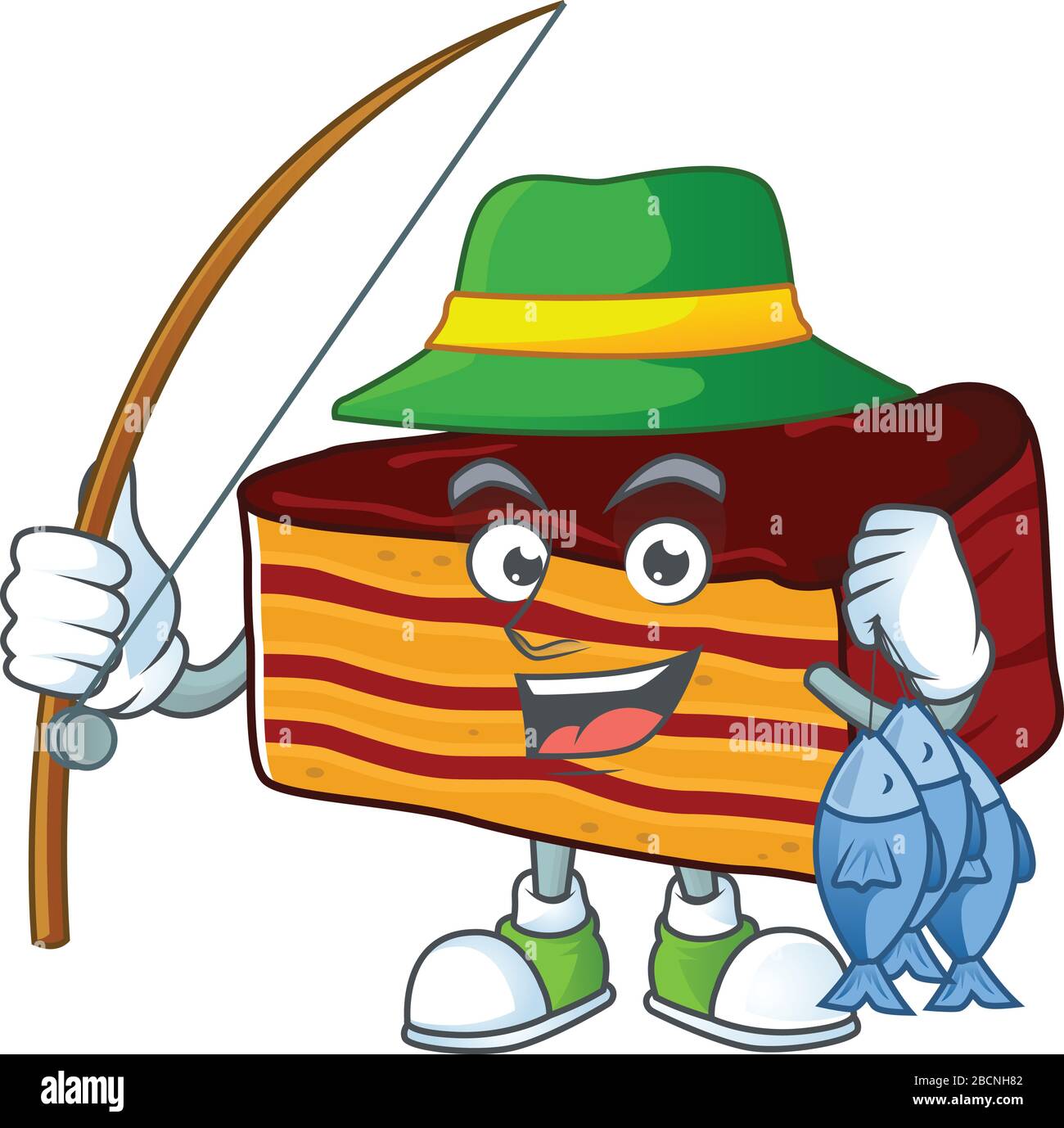 A Picture of dobos torte fisher mascot design catch a fish Stock Vector ...