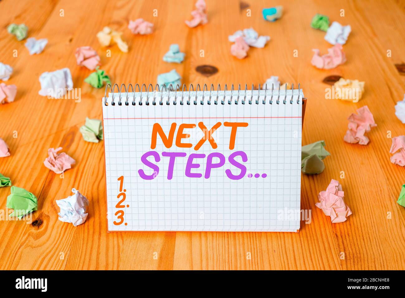 Handwriting text writing Next Steps. Conceptual photo something you do ...