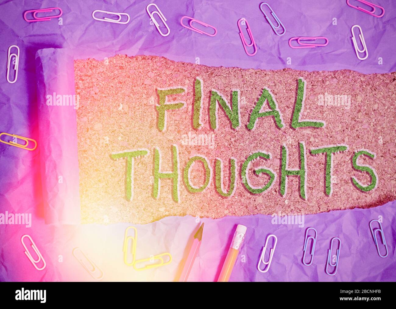 Writing note showing Final Thoughts. Business concept for the ...