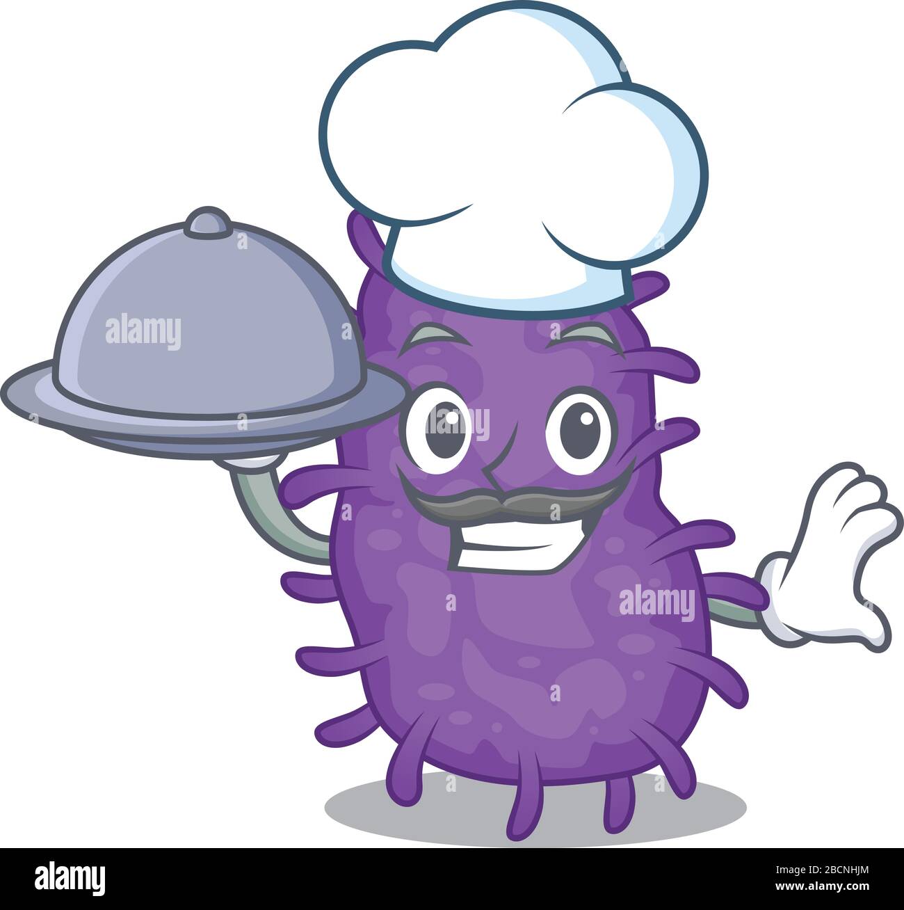 Cartoon Bacteria On Food