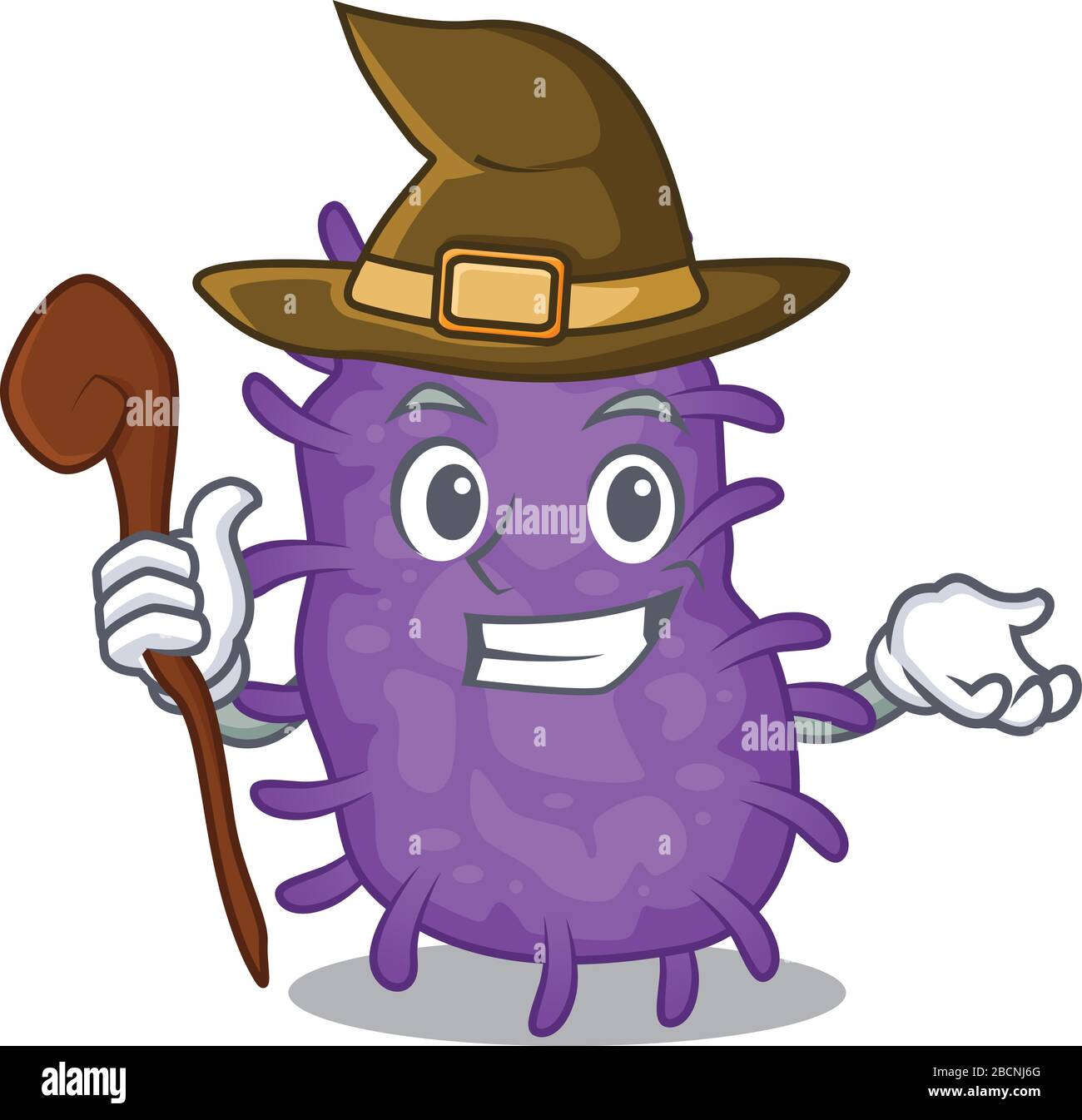 Bacteria bacilli sneaky and tricky witch cartoon character Stock Vector ...