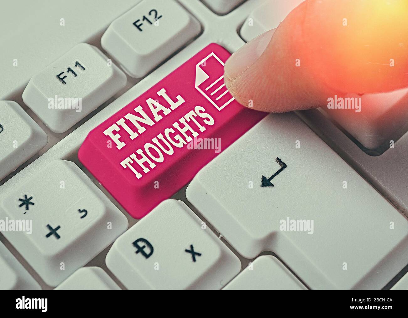 Writing note showing Final Thoughts. Business concept for the ...