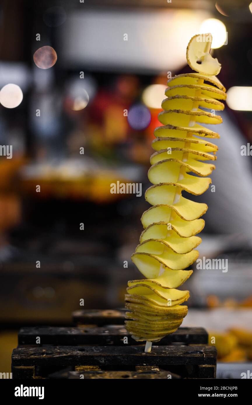 Potato spiral on a stick hi-res stock photography and images - Alamy