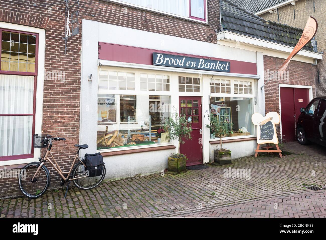 Traditional bakery shop in old Dutch style in the small town of ...