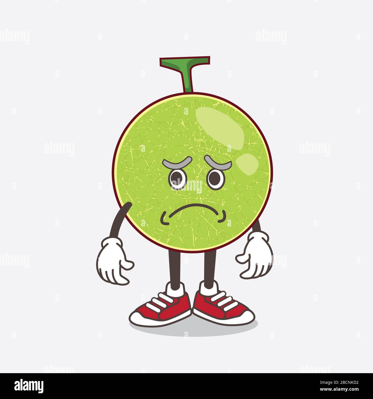 An illustration of Cantaloupe Melon cartoon mascot character having an ...