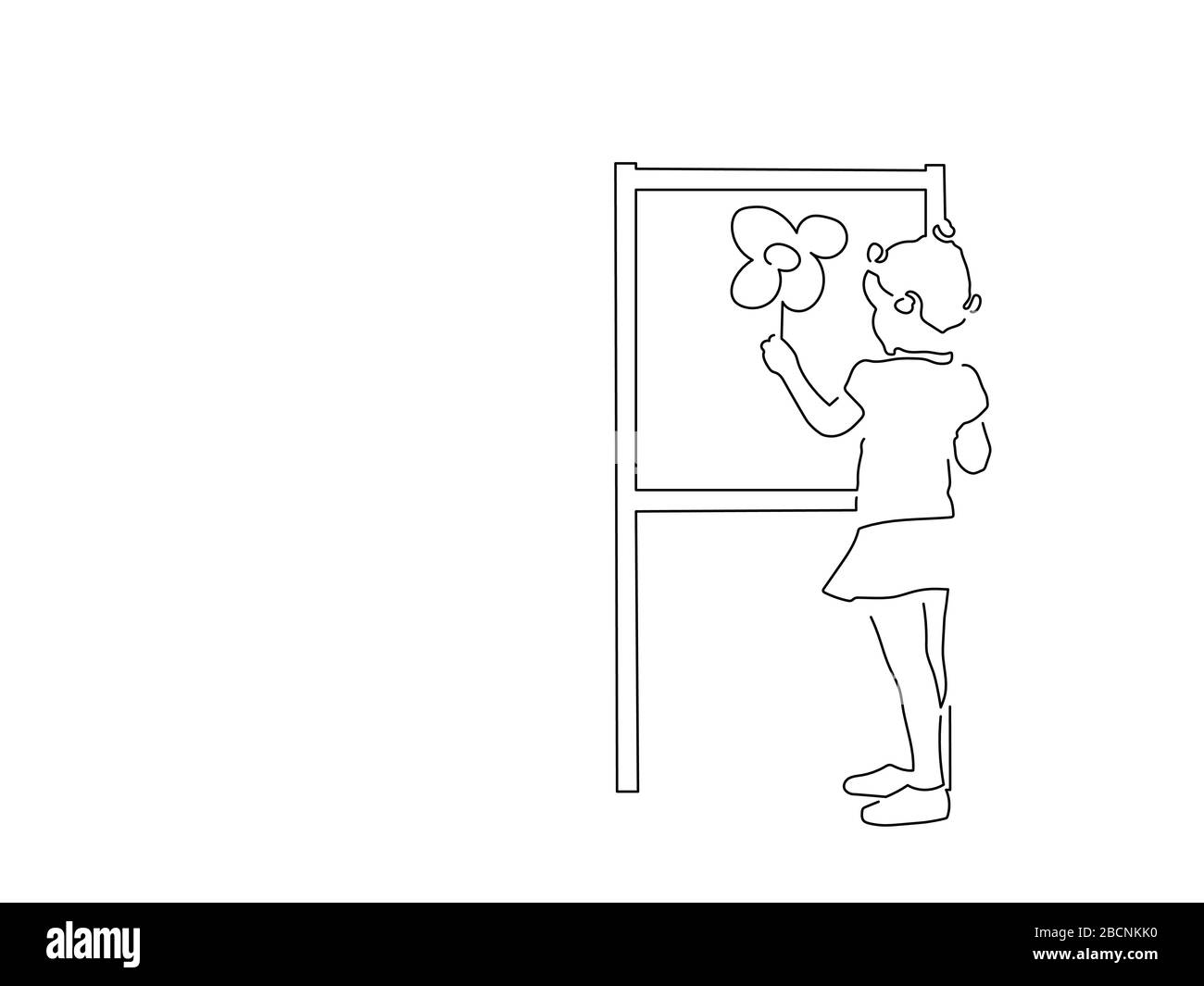 School isolated line drawing, vector illustration design. Education ...