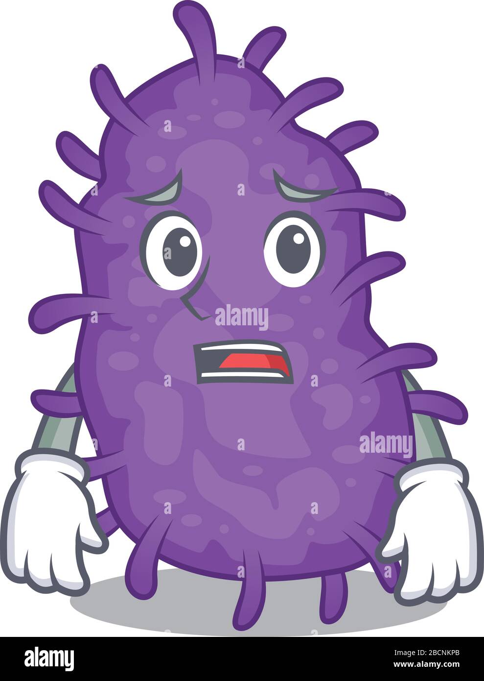Cartoon design style of bacteria bacilli showing worried face Stock ...