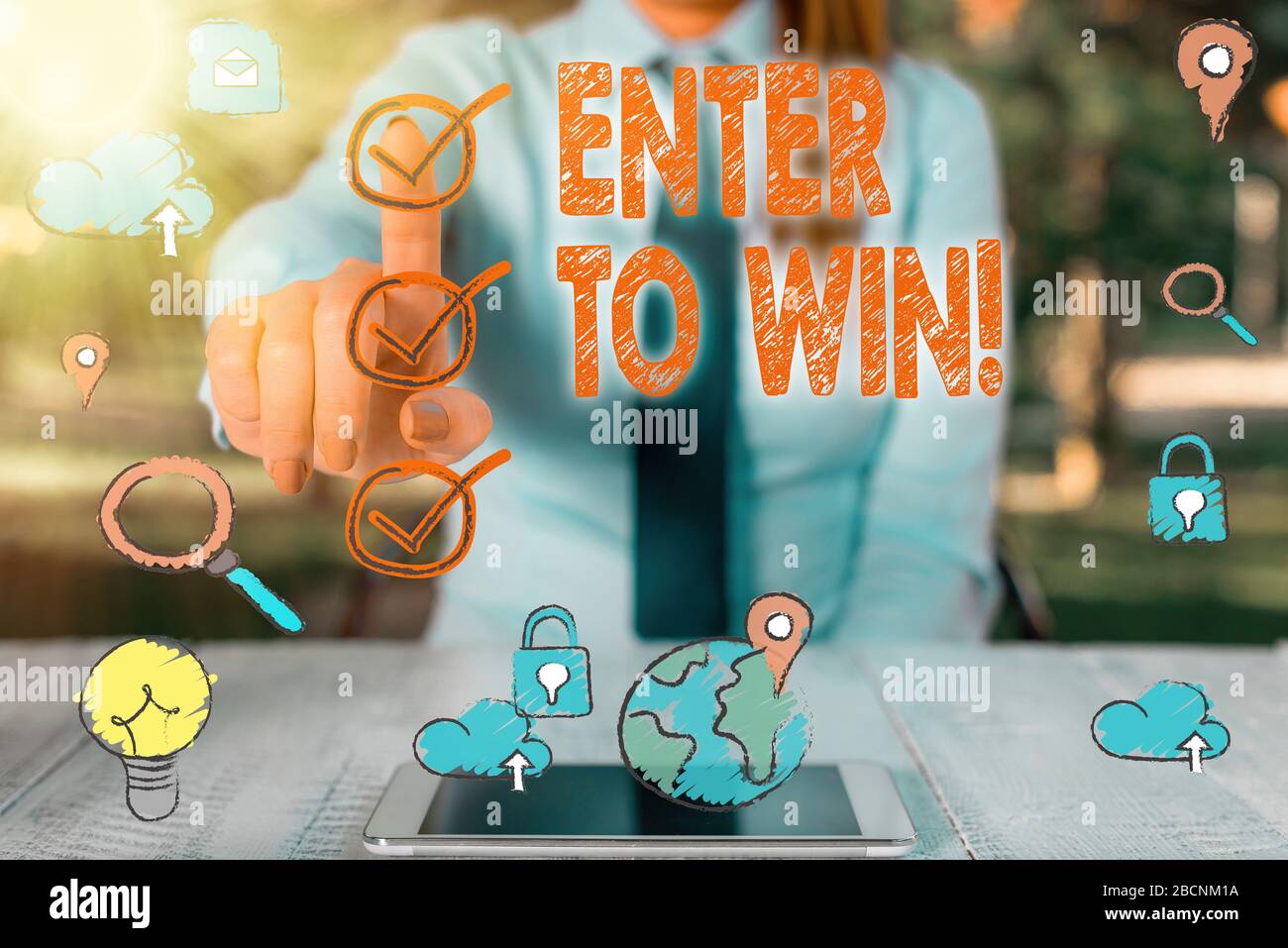 Handwriting text writing Enter To Win. Conceptual photo exchanging ...