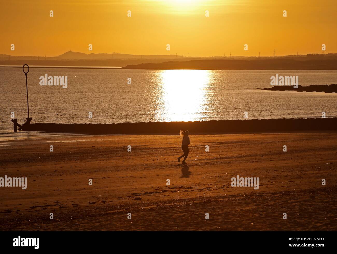 Portobello, Edinburgh, Scotland, UK. 5th April 2020. Sunrise on ...