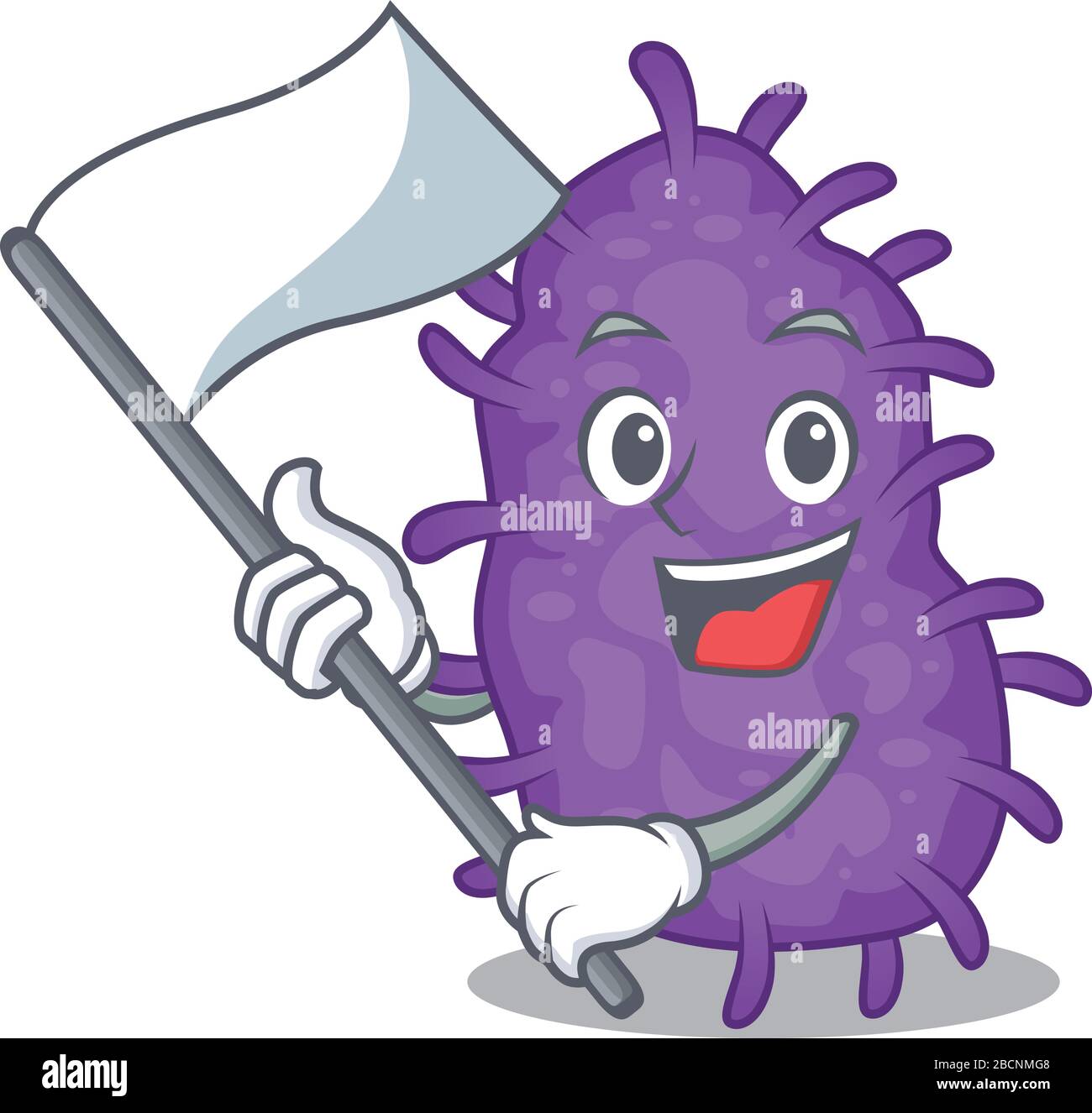 A nationalistic bacteria bacilli mascot character design with flag ...