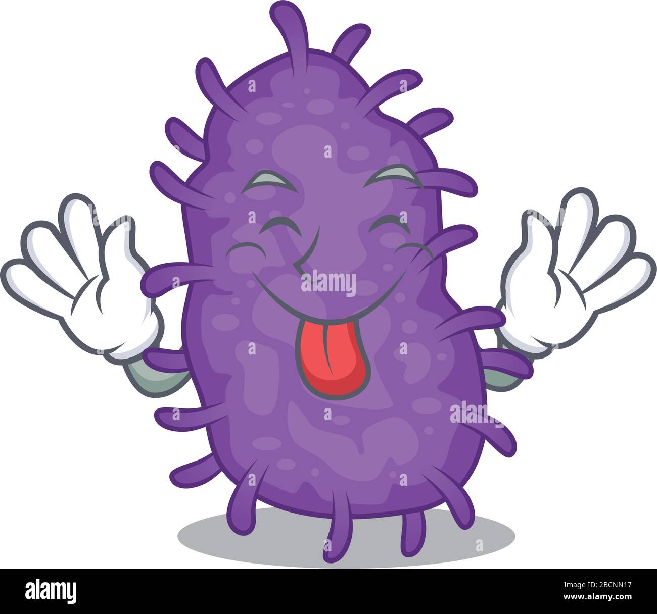 An amusing face bacteria bacilli cartoon design with tongue out Stock ...