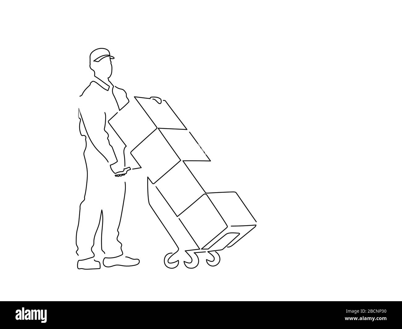 Logistics line drawing, vector illustration design Stock Vector Image ...