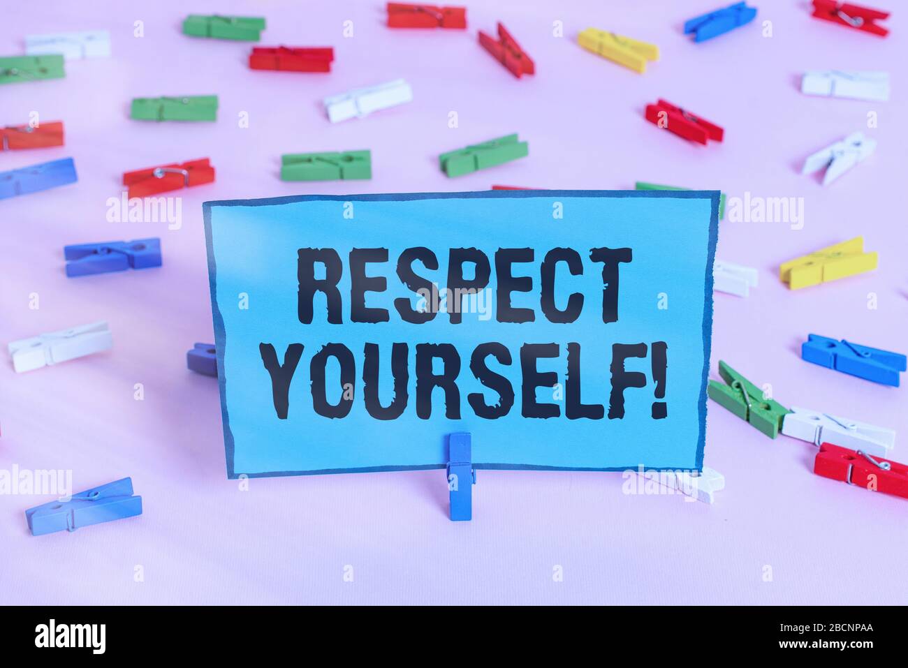 Text sign showing Respect Yourself. Business photo showcasing believing ...