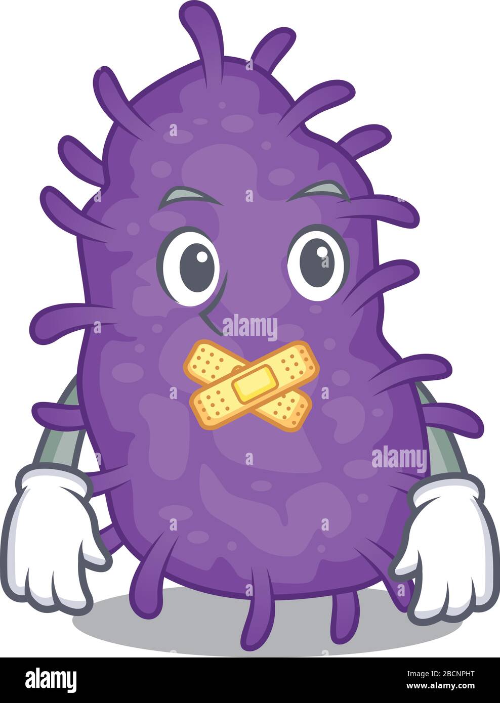 Bacteria bacilli cartoon character style with mysterious silent gesture ...