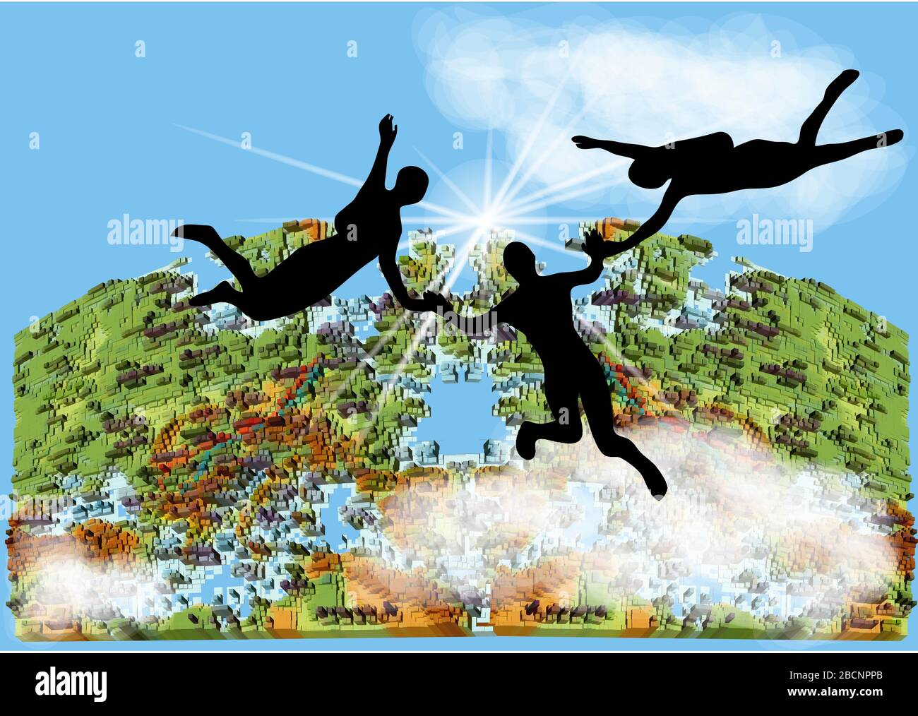 Skydivers group Stock Vector Images - Alamy