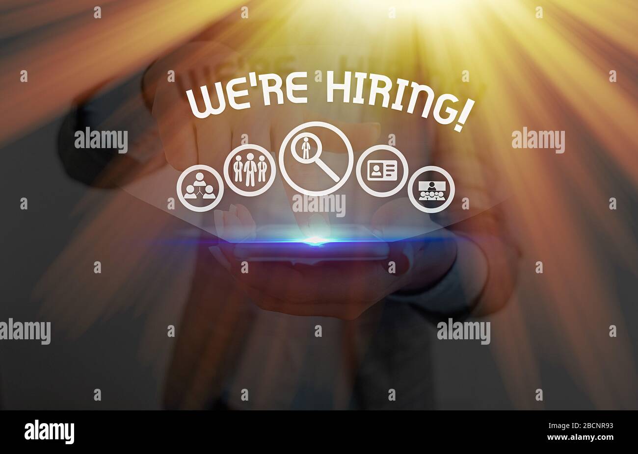 Conceptual hand writing showing We Re Hiring. Concept meaning process ...