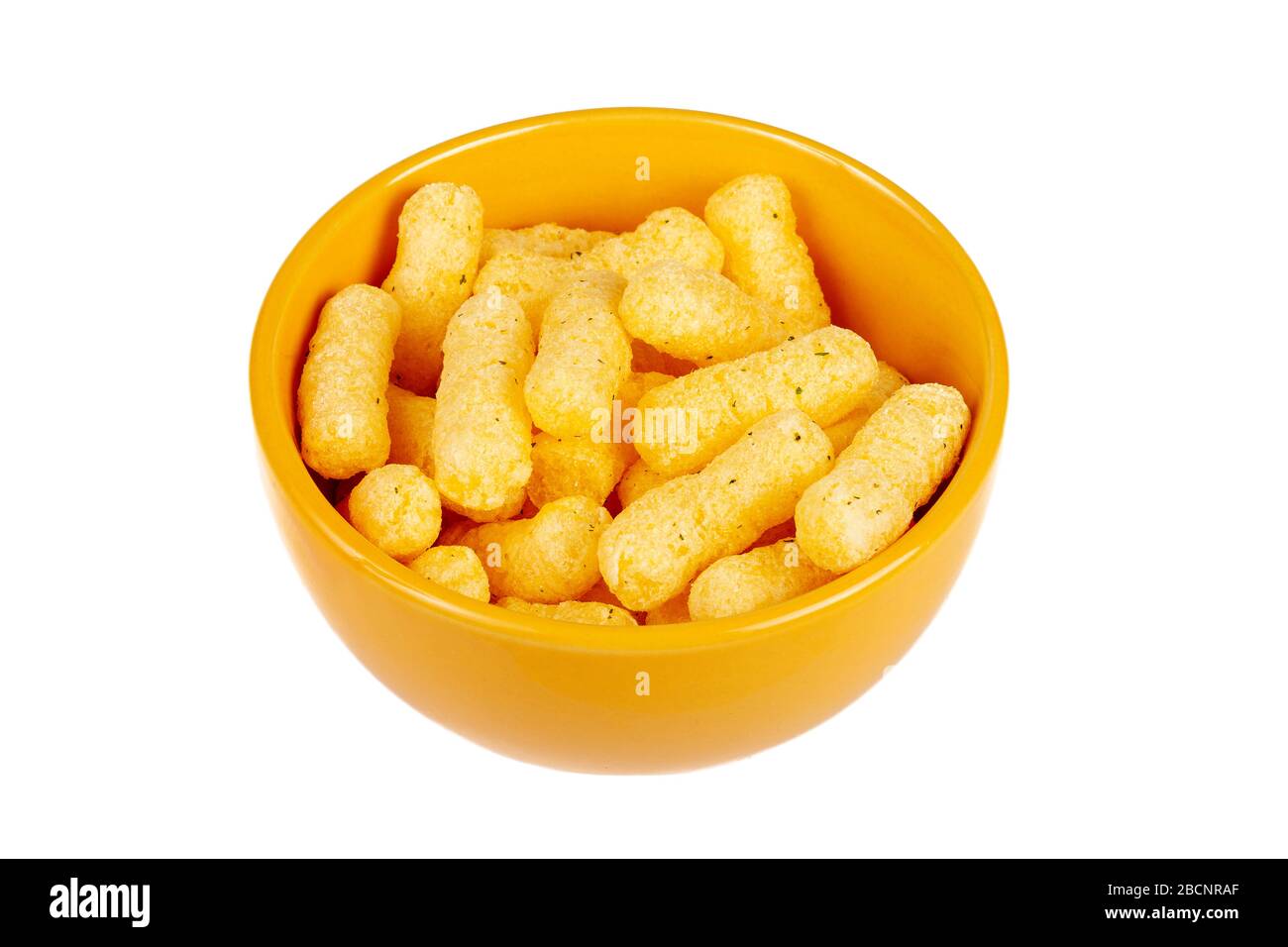 Simple tiny bowl of delicious crispy snacks, crunchy crusty yellow ...