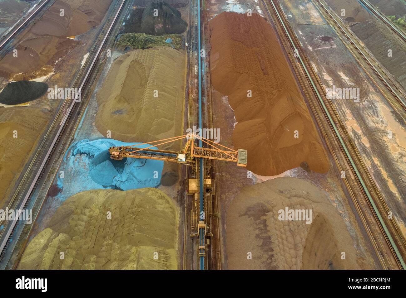 aerial view of ore and conveyor belt Stock Photo - Alamy
