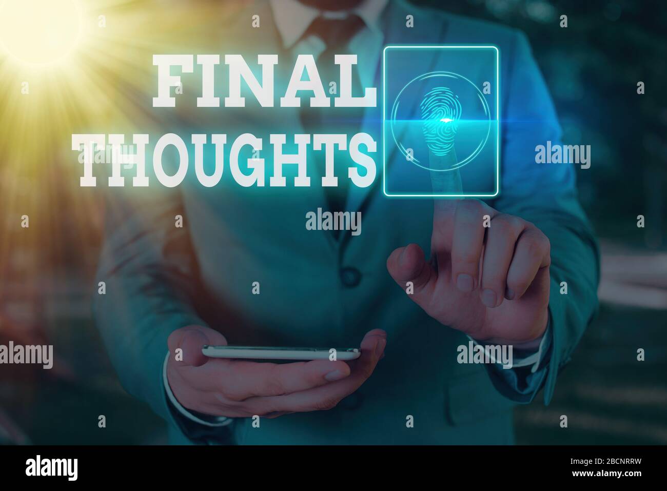 Conceptual hand writing showing Final Thoughts. Concept meaning the ...