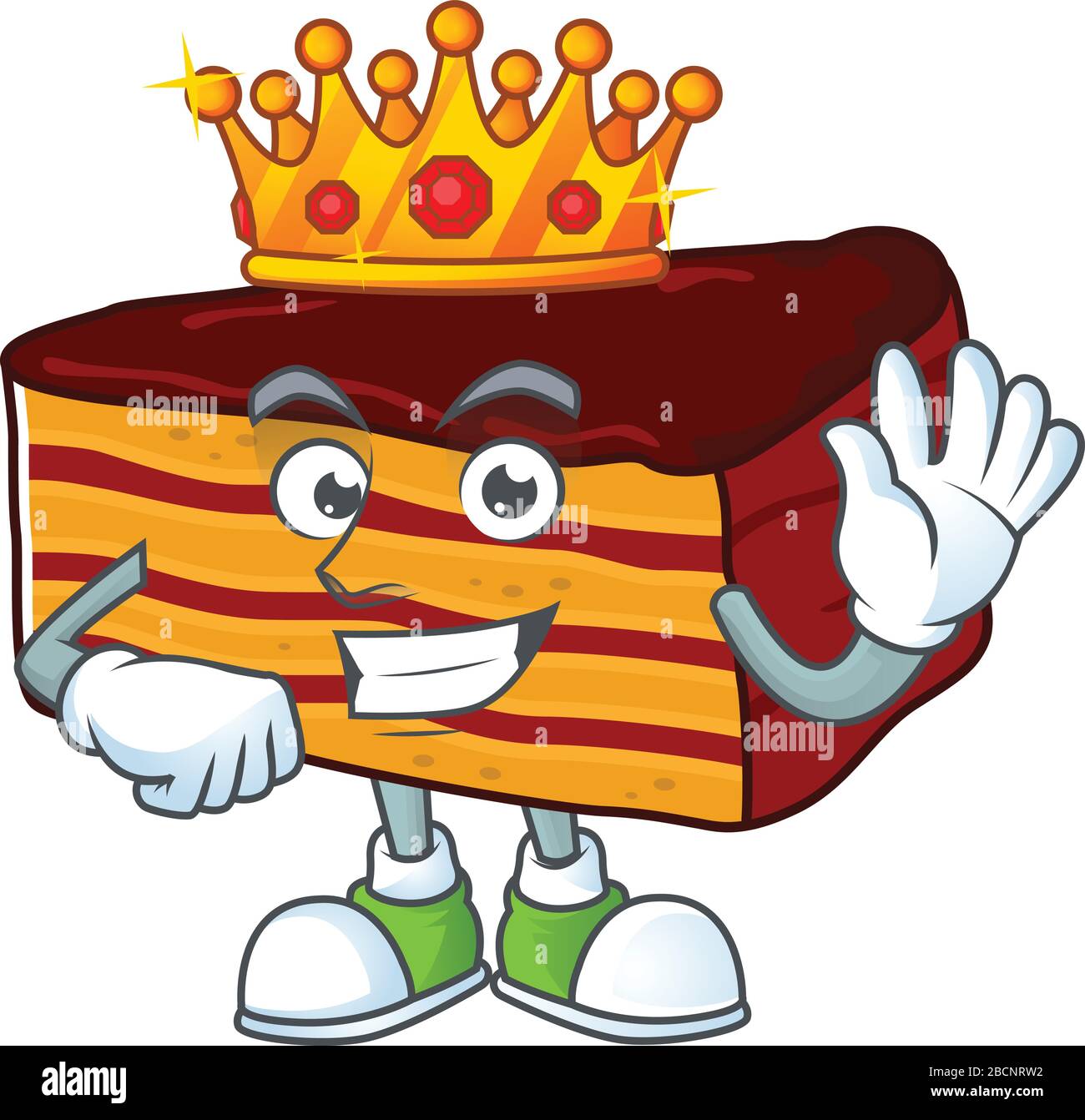 The Charismatic King of dobos torte cartoon character design wearing ...