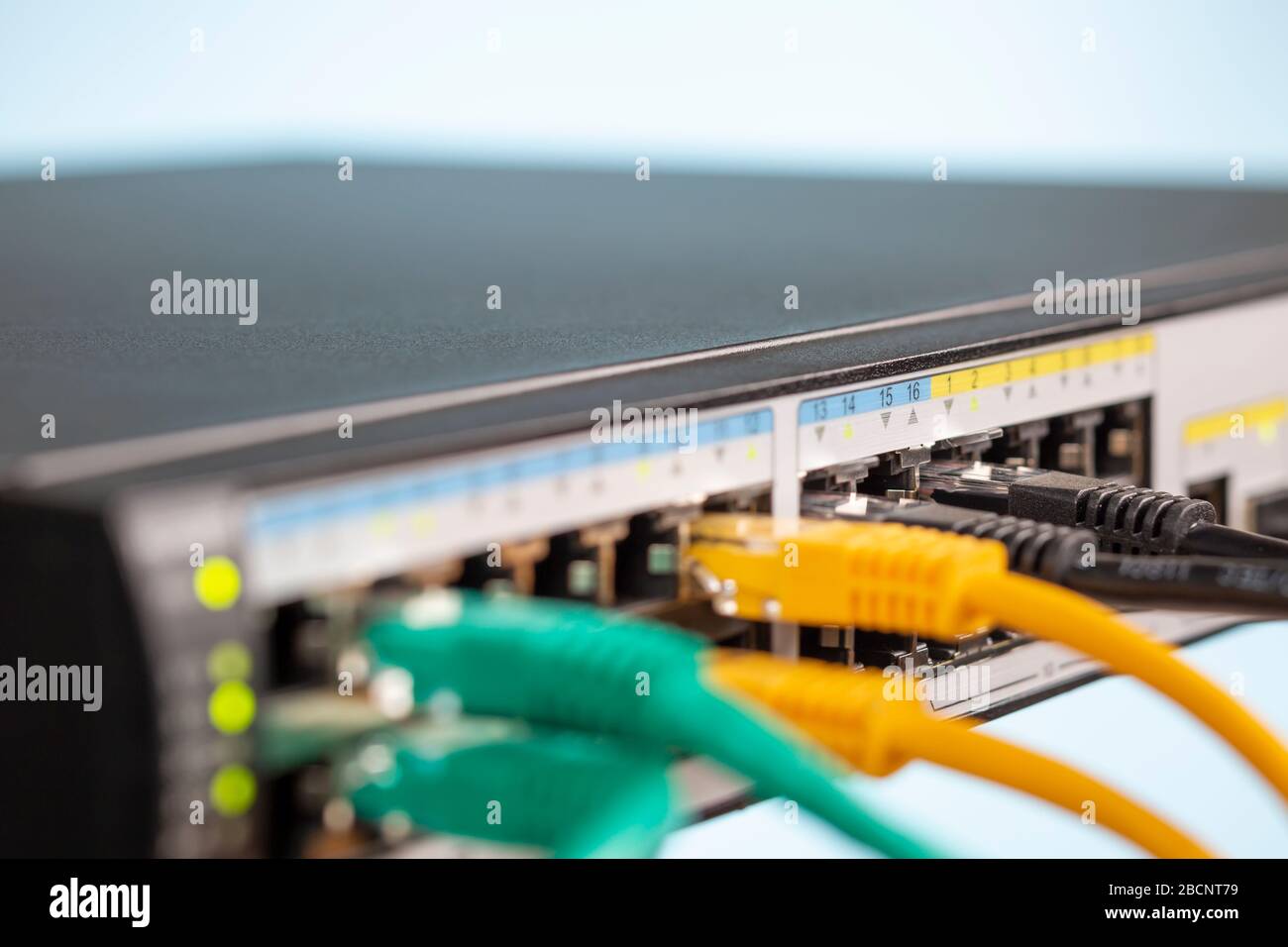 Network switch and connected different ethernet cable Stock Photo - Alamy