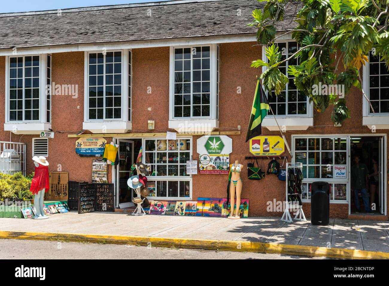 Ocho Rios, Jamaica - April 22, 2019: Street view of Ocho Rios at day ...