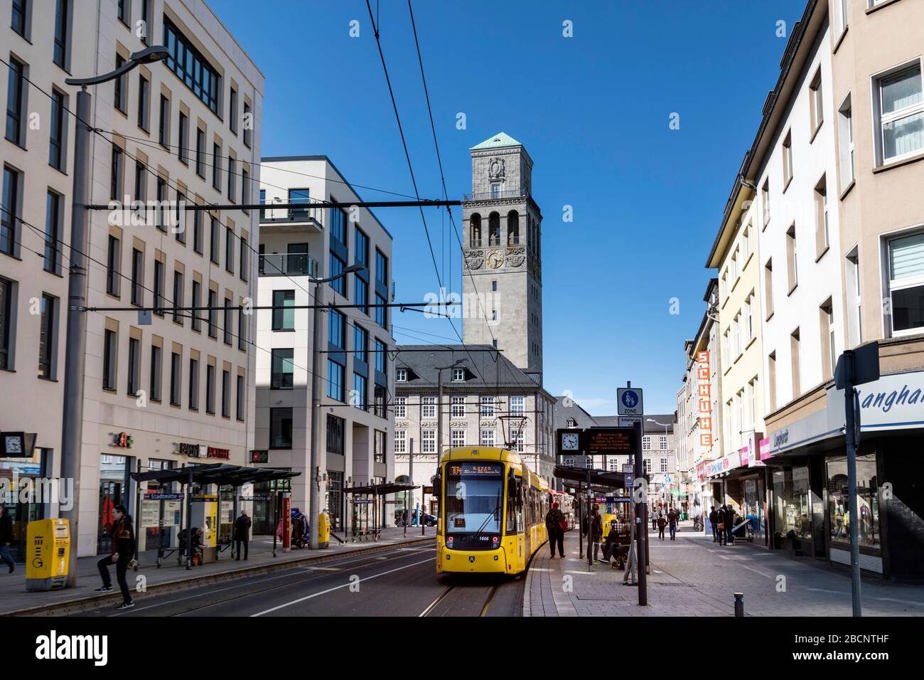 Mulheim town center with its town hall town hall tower hi-res stock ...