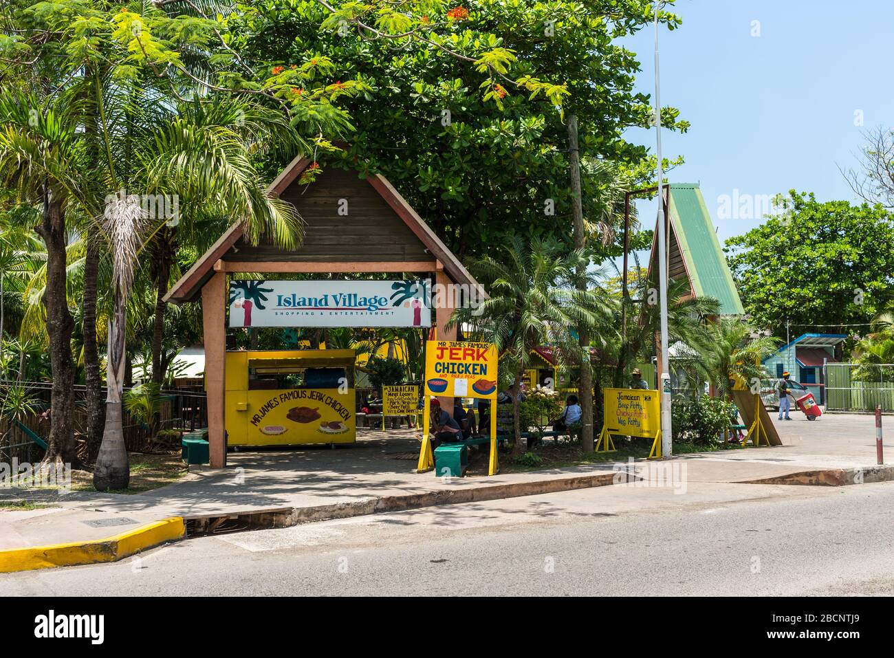 Ocho Rios, Jamaica - April 22, 2019: Street view of Ocho Rios at day ...