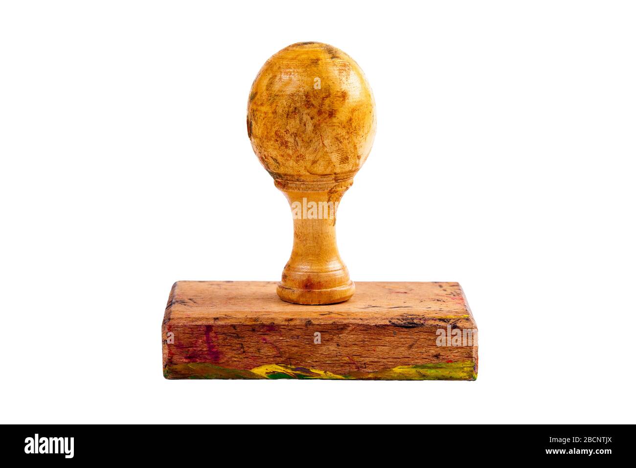 Simple wooden hand stamp, ruubber stamp, old handstamp made of wood ...