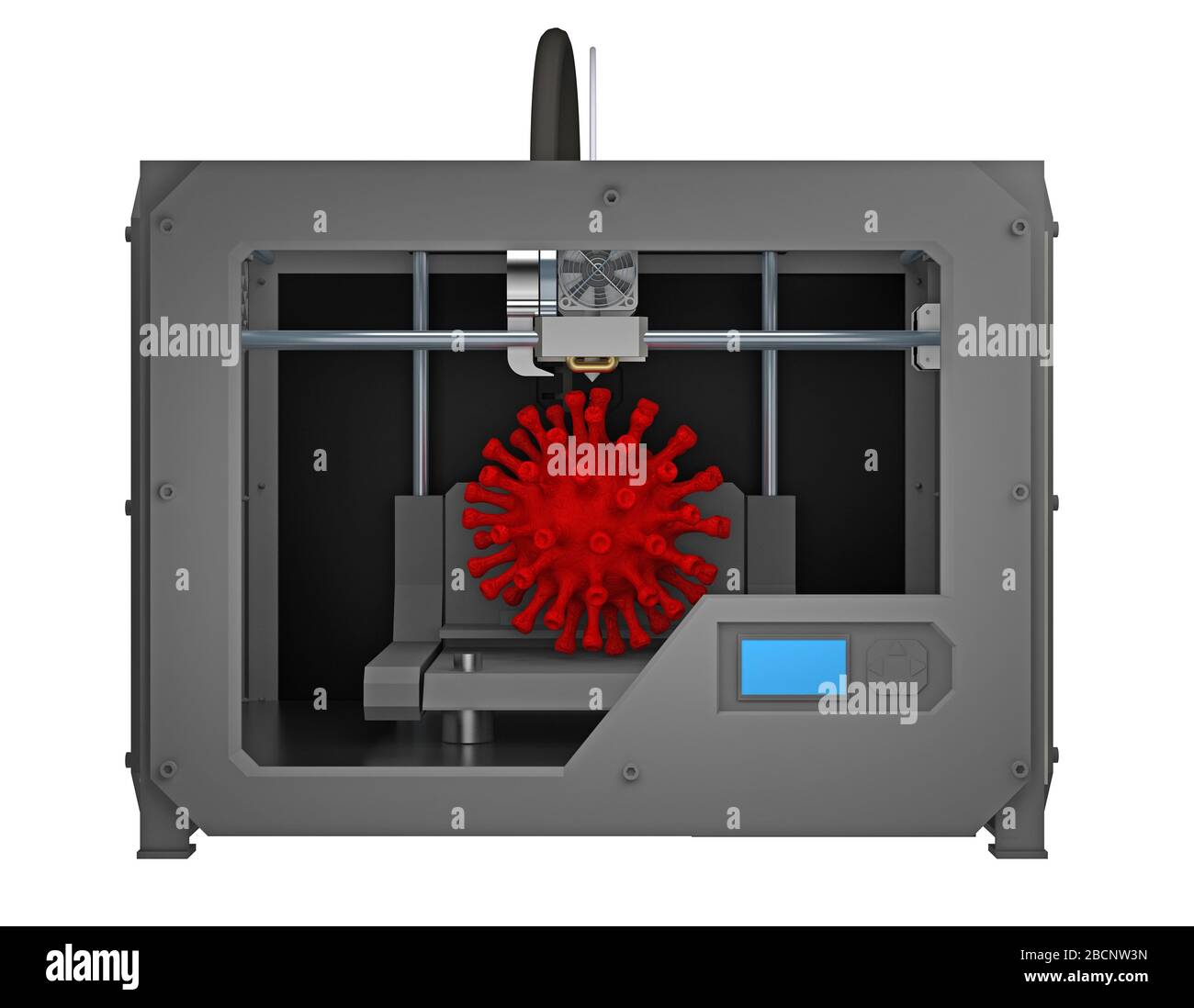 3D printer prints a coronavirus molecule. 3d rendering Stock Photo - Alamy