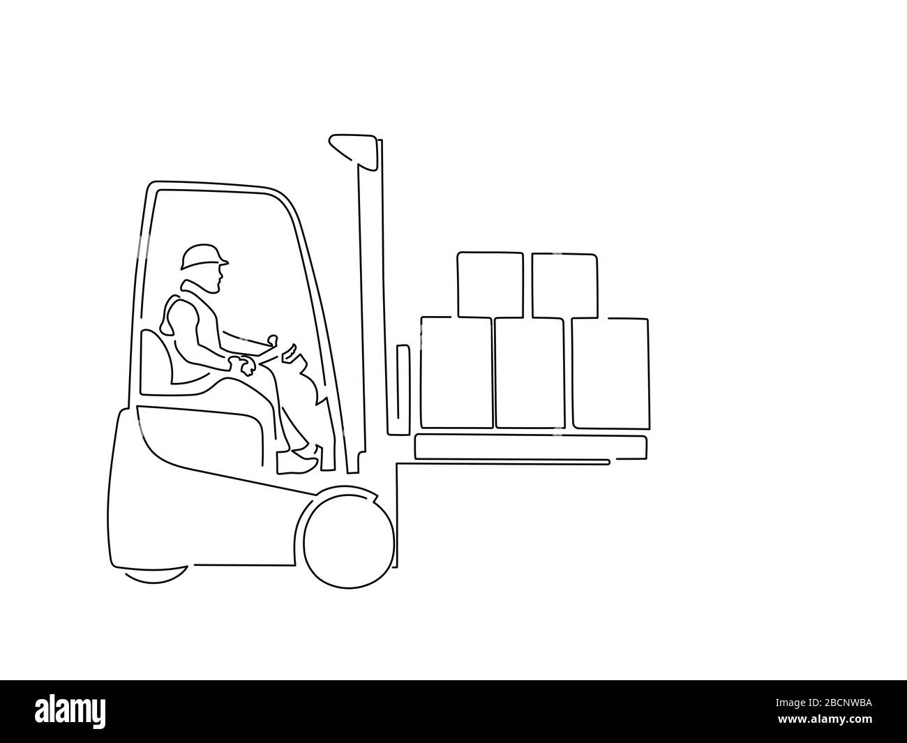 Logistics line drawing, vector illustration design Stock Vector Image ...