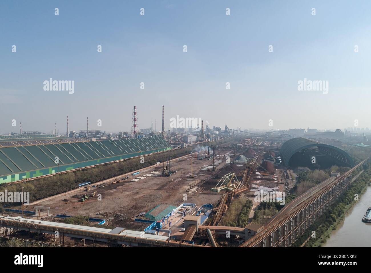 aerial view of industrial construction site Stock Photo - Alamy