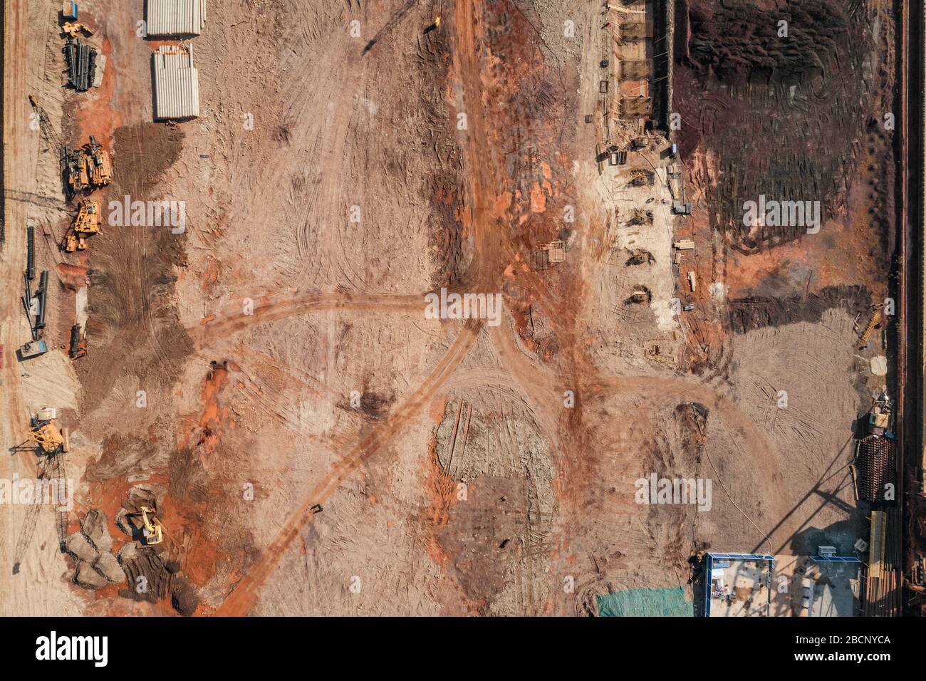 Aerial view of a construction site Stock Photo - Alamy