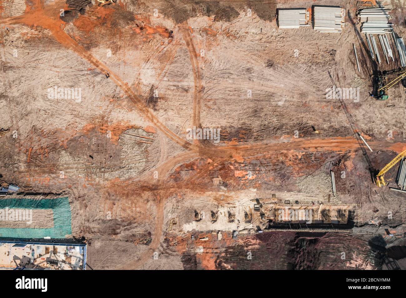 Aerial view of a construction site Stock Photo - Alamy