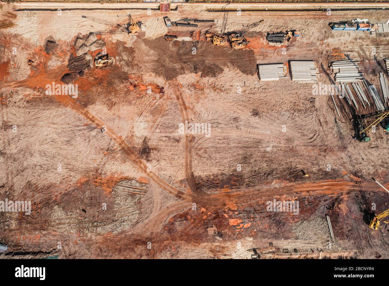 Aerial view of a construction site Stock Photo - Alamy