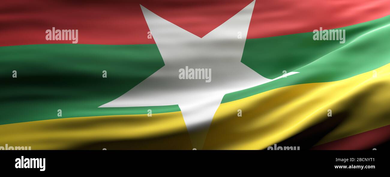 Myanmar sign symbol. Myanmar national flag waving texture background ...
